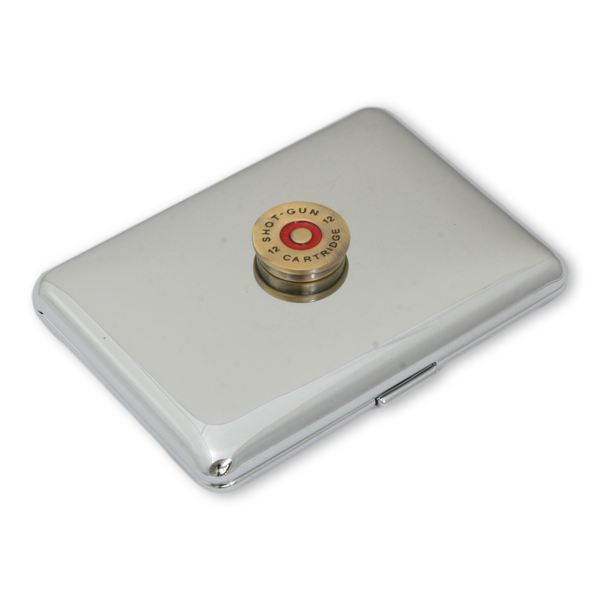 Shotgun Cartridge Head Style Metal Cigarette Case Pocket Sized Shooting ...