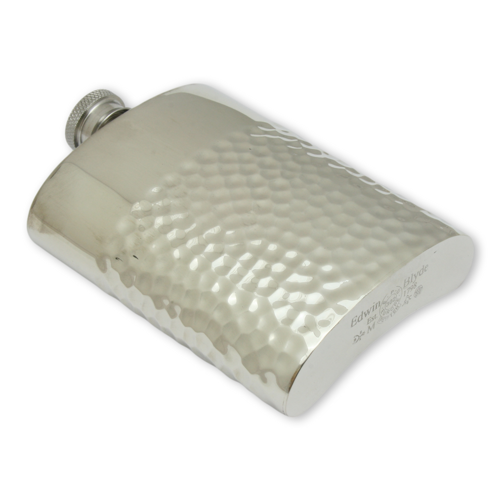 3/4 Hammered Shooting Hip Flask English Pewter With Initials Engraved ...